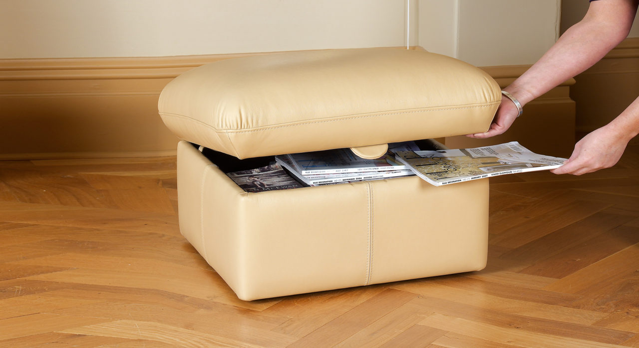 Standard Leather Stool/Box - Sherborne Upholstery