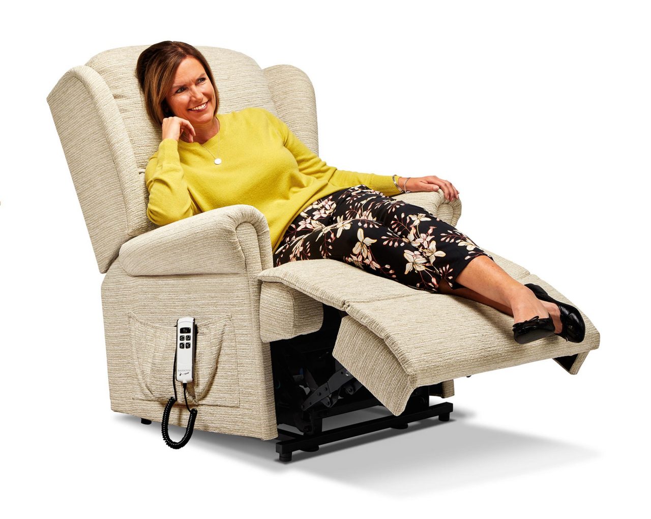 Malvern Royale Fabric Electric Riser Recliner - Sherborne Upholstery