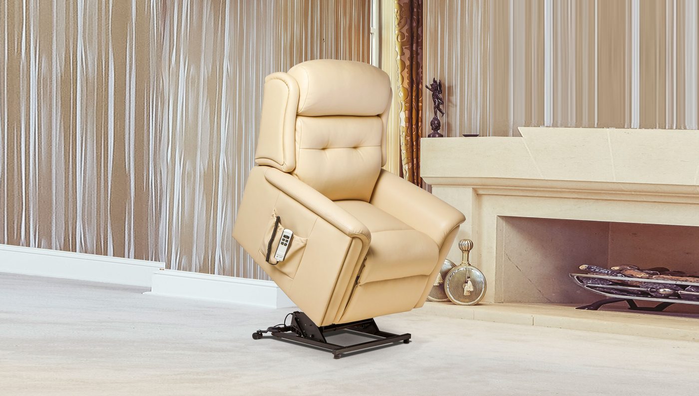 Roma Standard Leather Electric Riser Recliner - Sherborne Upholstery