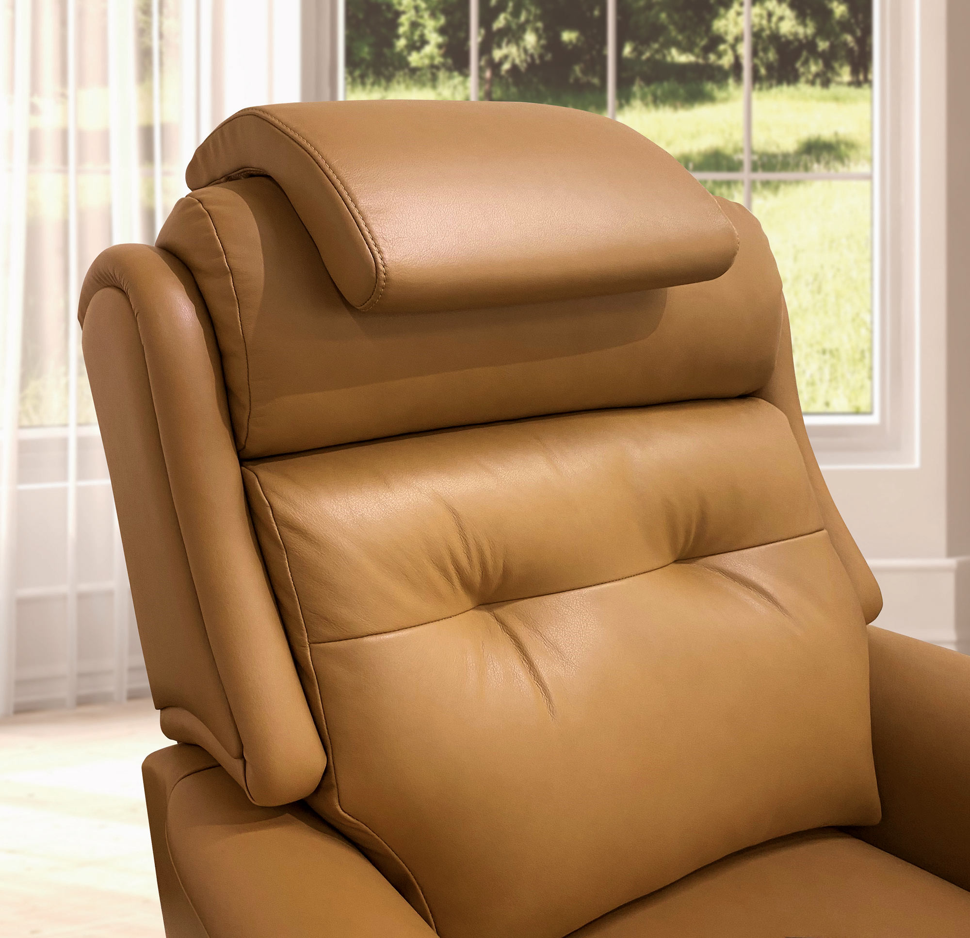 Leather Comfort Curve Cushion - Sherborne Upholstery