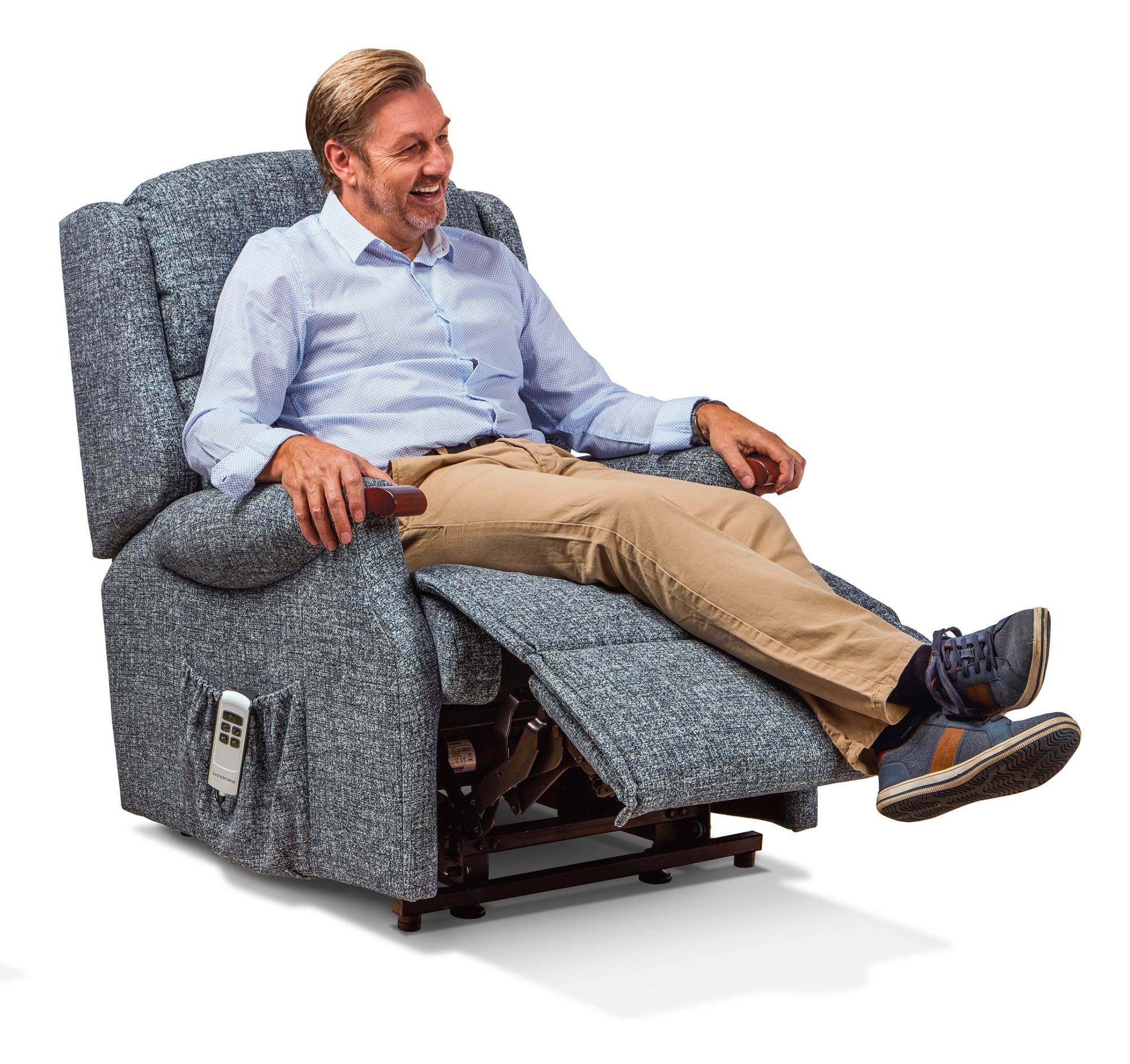 Malham Royale Fabric Electric Riser Recliner - Sherborne Upholstery Malham Royale Fabric Electric Riser Recliner - Sherborne Upholstery