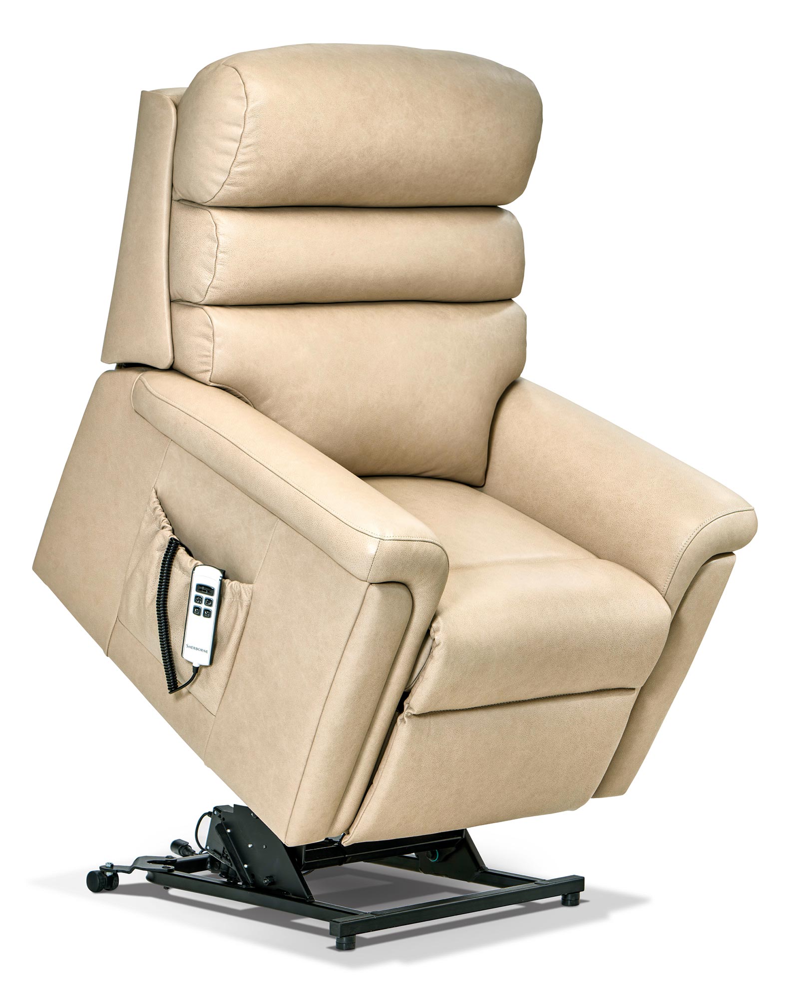 Comfi-sit Small Leather Electric Riser Recliner - Sherborne Upholstery