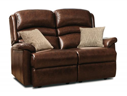 Comfi-sit Standard Leather Fixed 2-seater Settee - Sherborne Upholstery