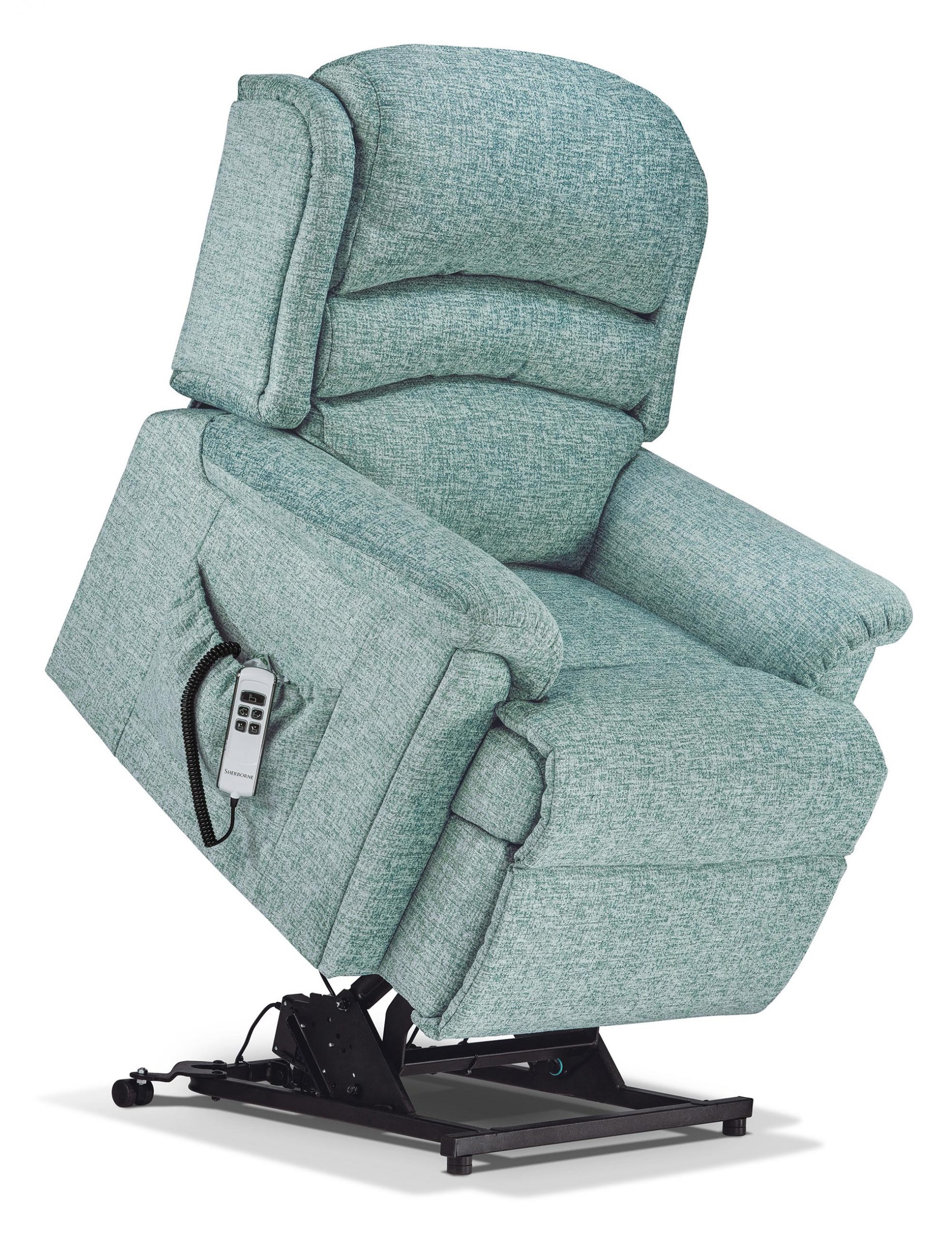 Olivia Small Fabric Electric Riser Recliner - Sherborne Upholstery