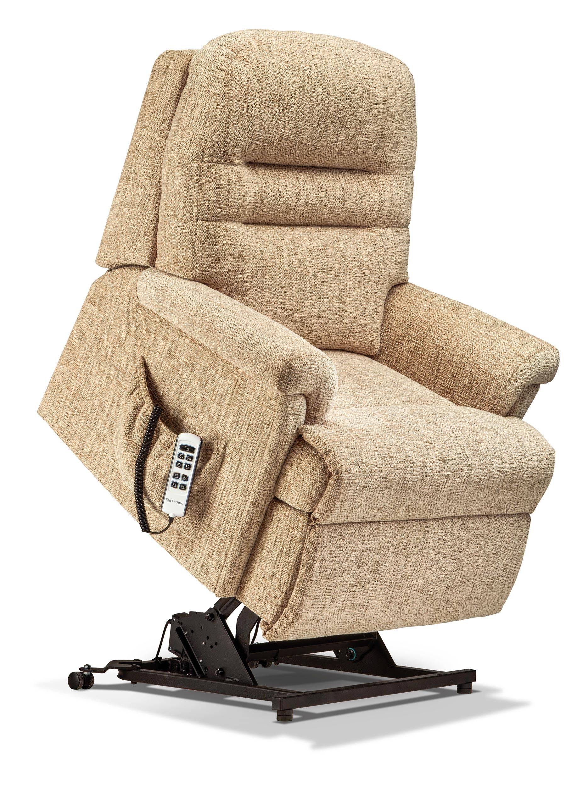 Beaumont Petite Fabric Electric Riser Recliner - Sherborne Upholstery