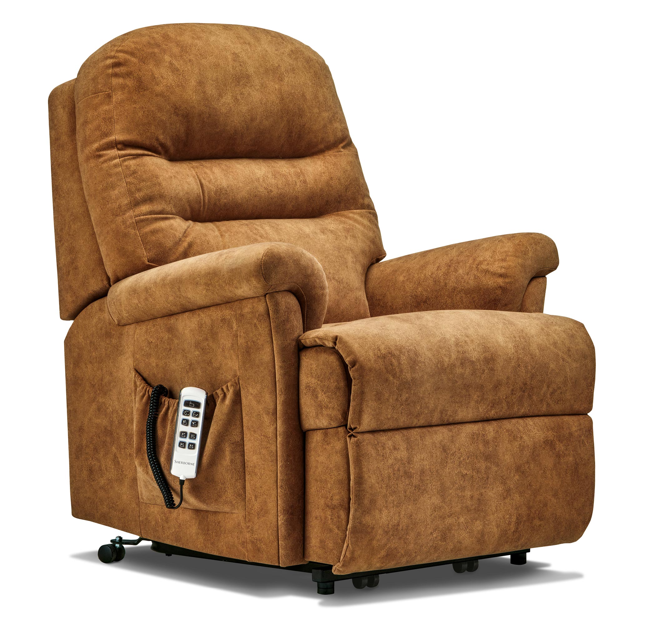 Beaumont Small Fabric Electric Riser Recliner - Sherborne Upholstery