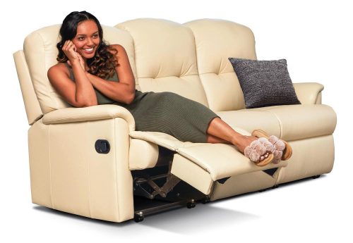 Keswick Standard Leather Reclining 3-Seater Settee - Sherborne Upholstery Keswick Standard Leather Reclining 3-Seater Settee - Sherborne Upholstery